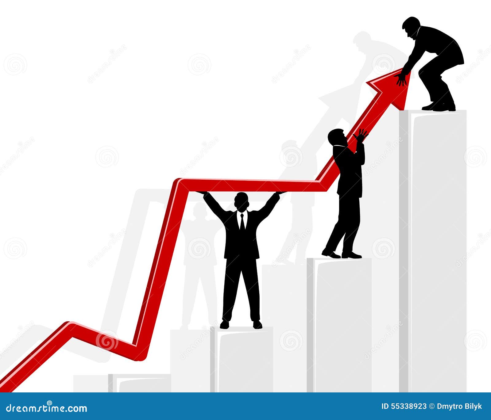 Three Businessmen Holding Graph Stock Vector - Illustration of making ...