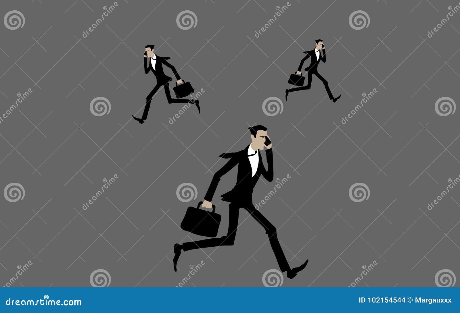 Three Businessmen Run in Different Directions. Stock Vector ...