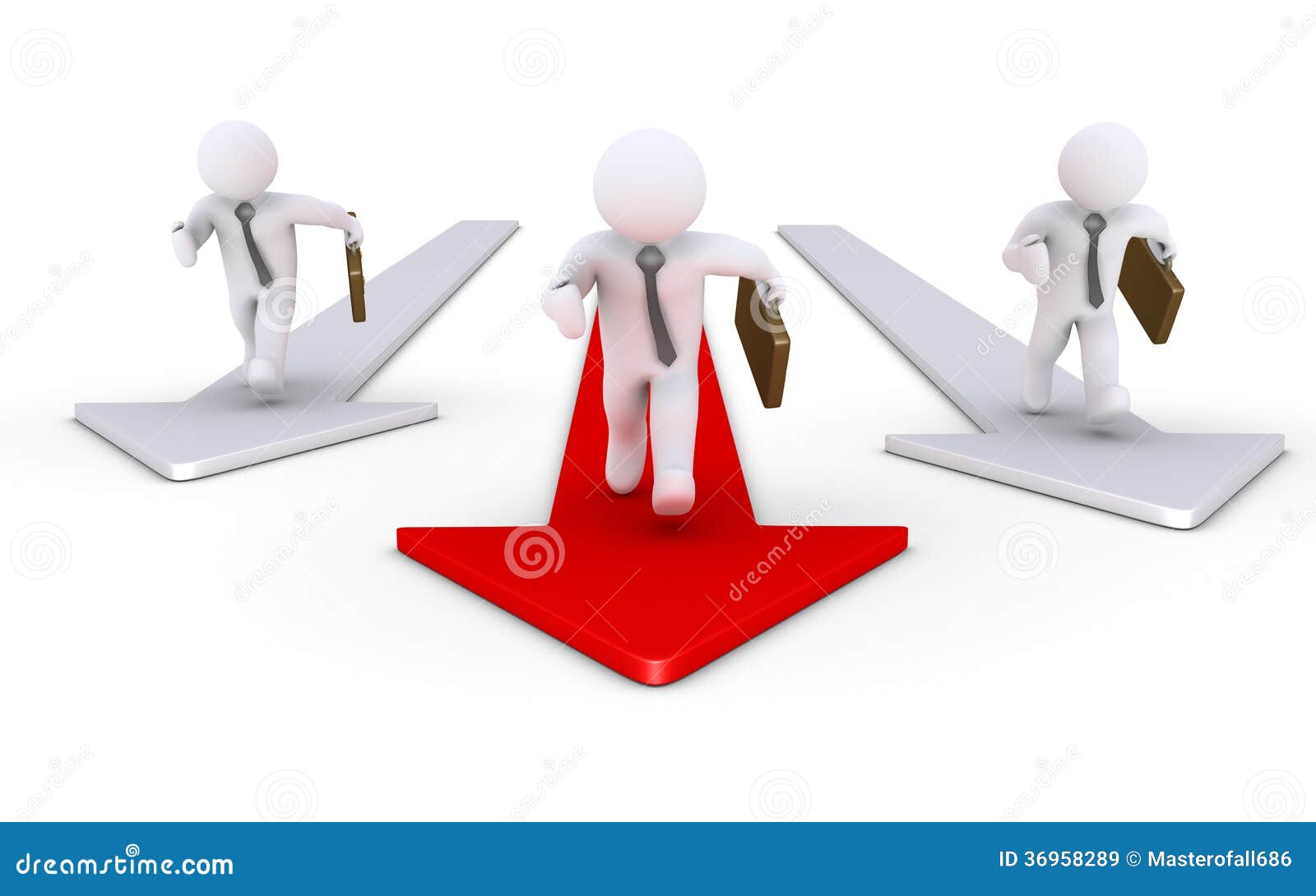 3d Man Running From Arrows Cartoon Vector | CartoonDealer.com #30767133