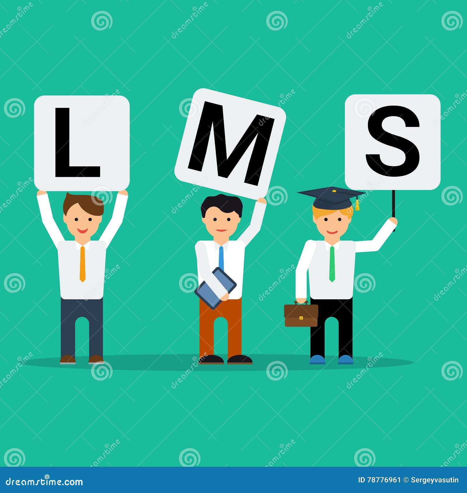 Three Businessmen Set with LMS Letters Stock Vector - Illustration of ...
