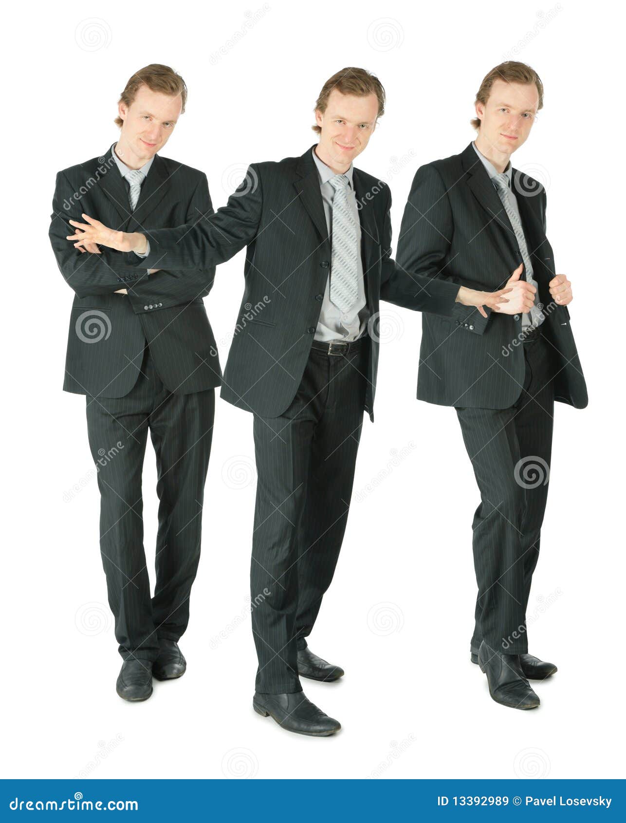 Three Businessmen Standing On White, Collage Stock Image - Image of ...