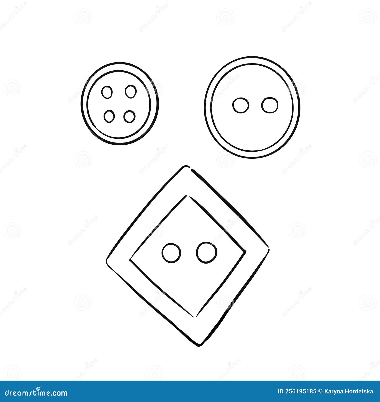 Three Buttons, Black and White Illustration Stock Illustration ...