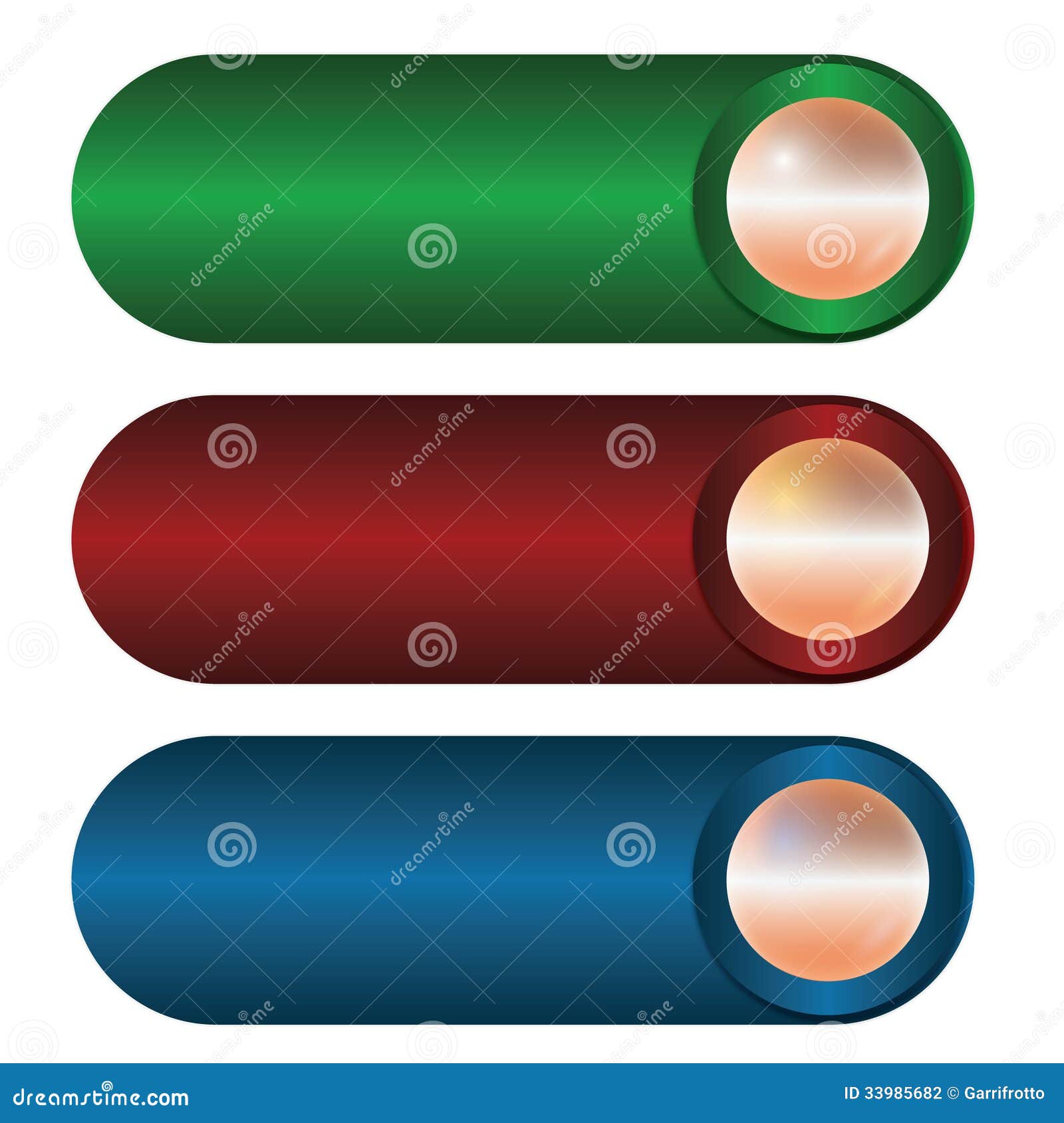 Three buttons stock vector. Illustration of icon, design - 33985682