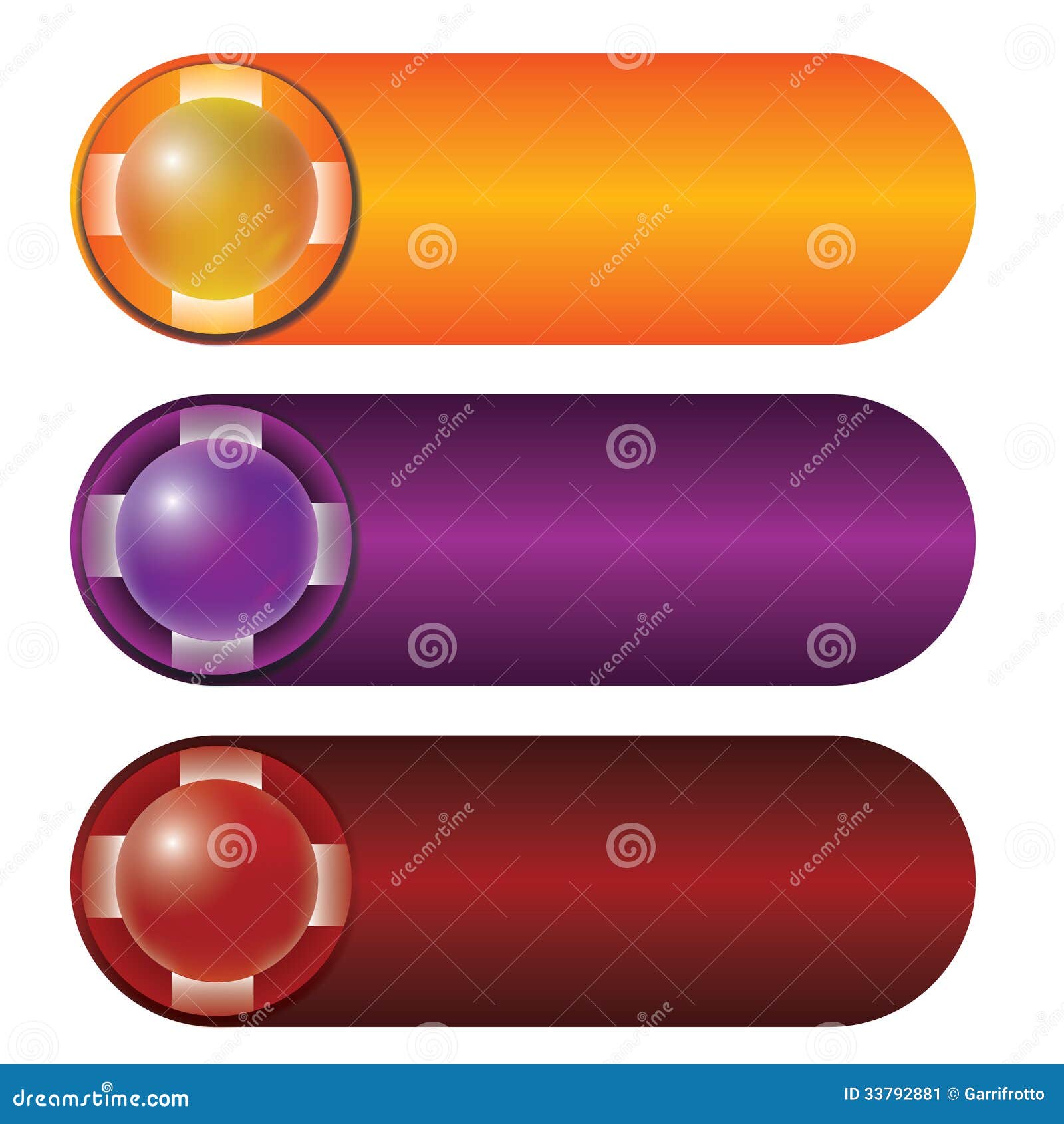 Three buttons stock vector. Illustration of label, icon - 33792881