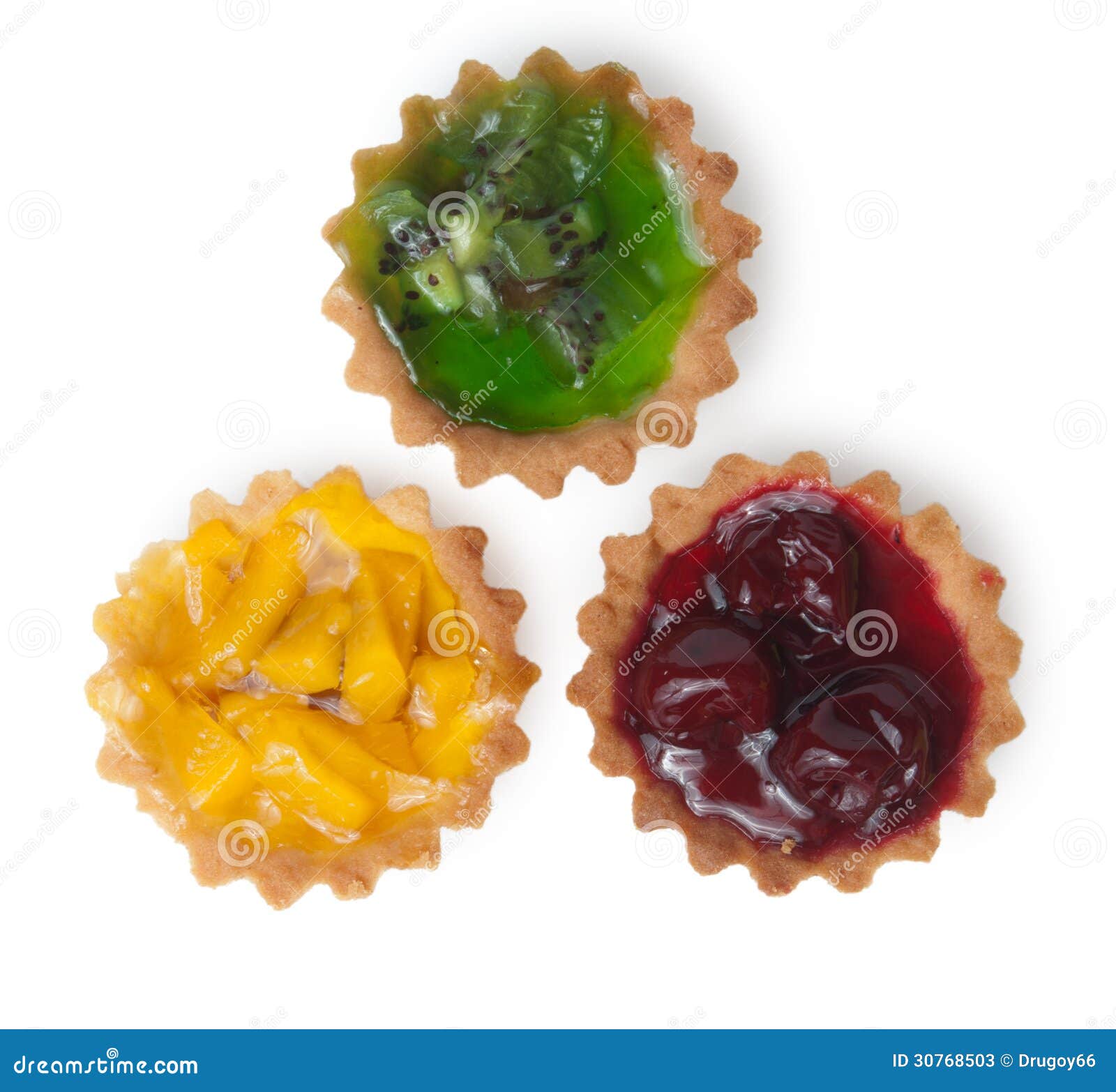 Three cake with fruits stock image. Image of decorating - 30768503