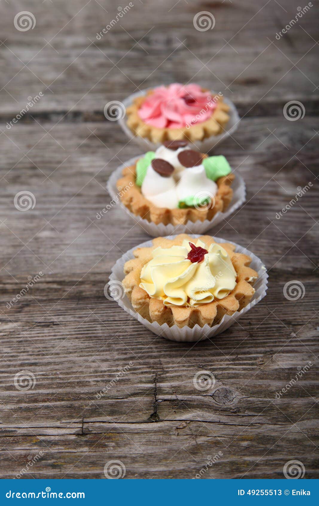 Three cake stock image. Image of table, pastry, healthy - 49255513