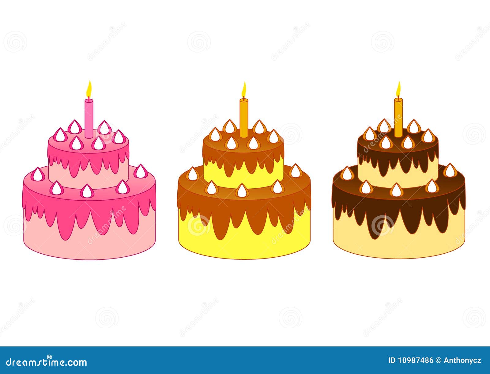 Three Cakes Royalty Free Stock Image - Image: 10987486