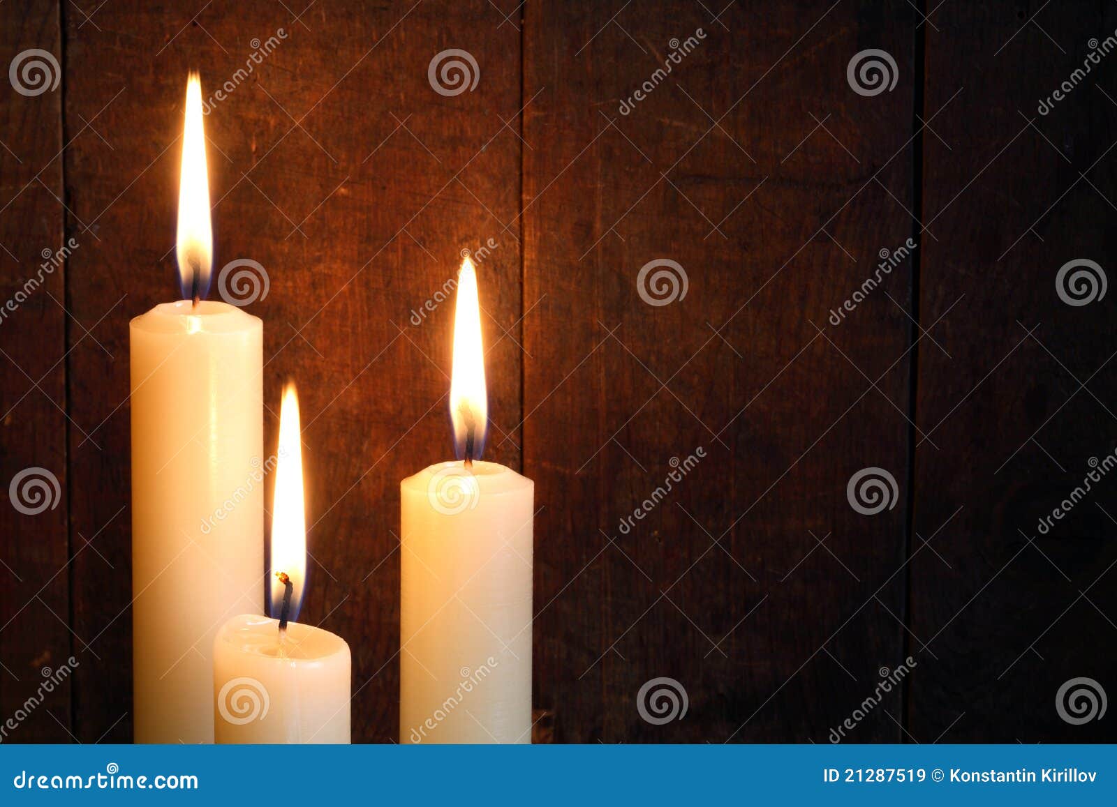 Three Candles stock image. Image of wood, scene, tranquil - 21287519