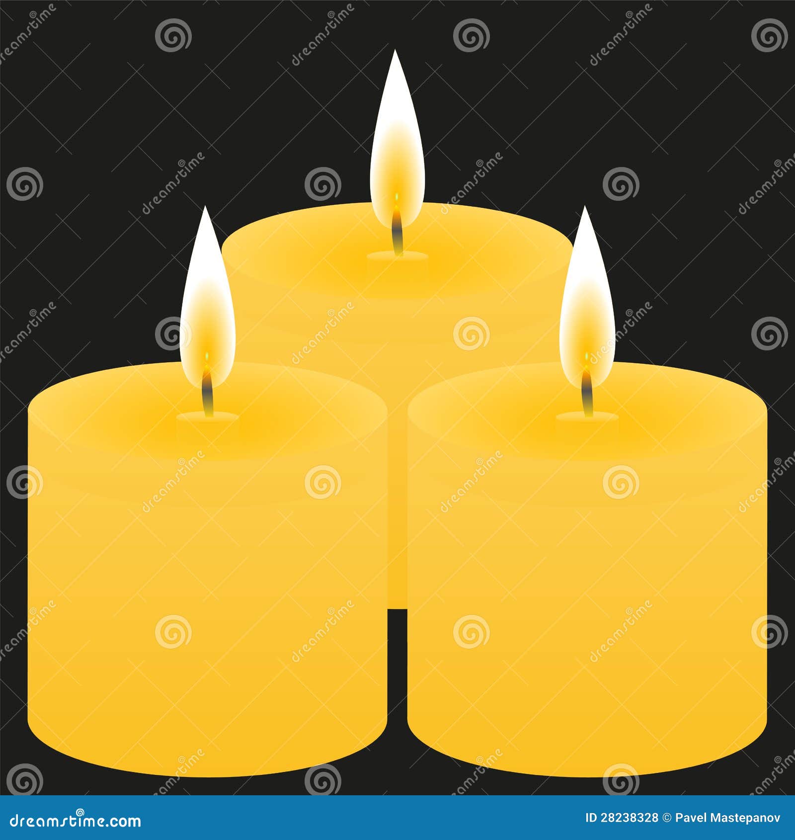 Three candles stock vector. Illustration of isolated - 28238328