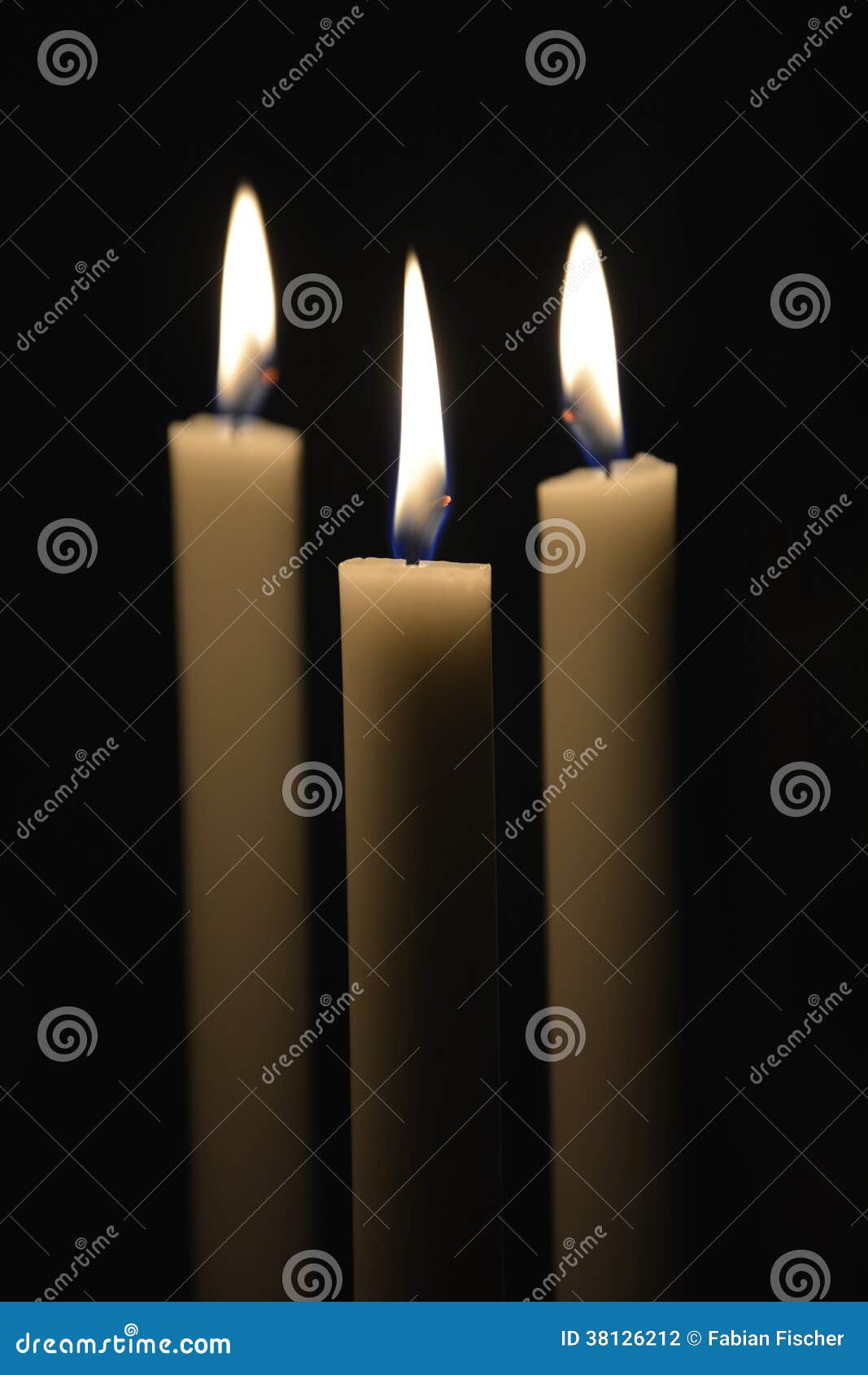 Three candles stock photo. Image of group, brennend, christmas - 38126212