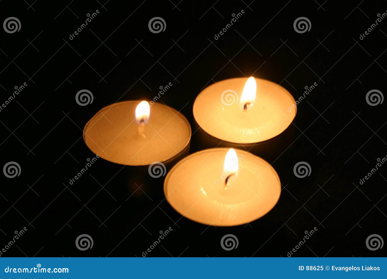 Three Candles in the Dark stock image. Image of life, indoor - 88625