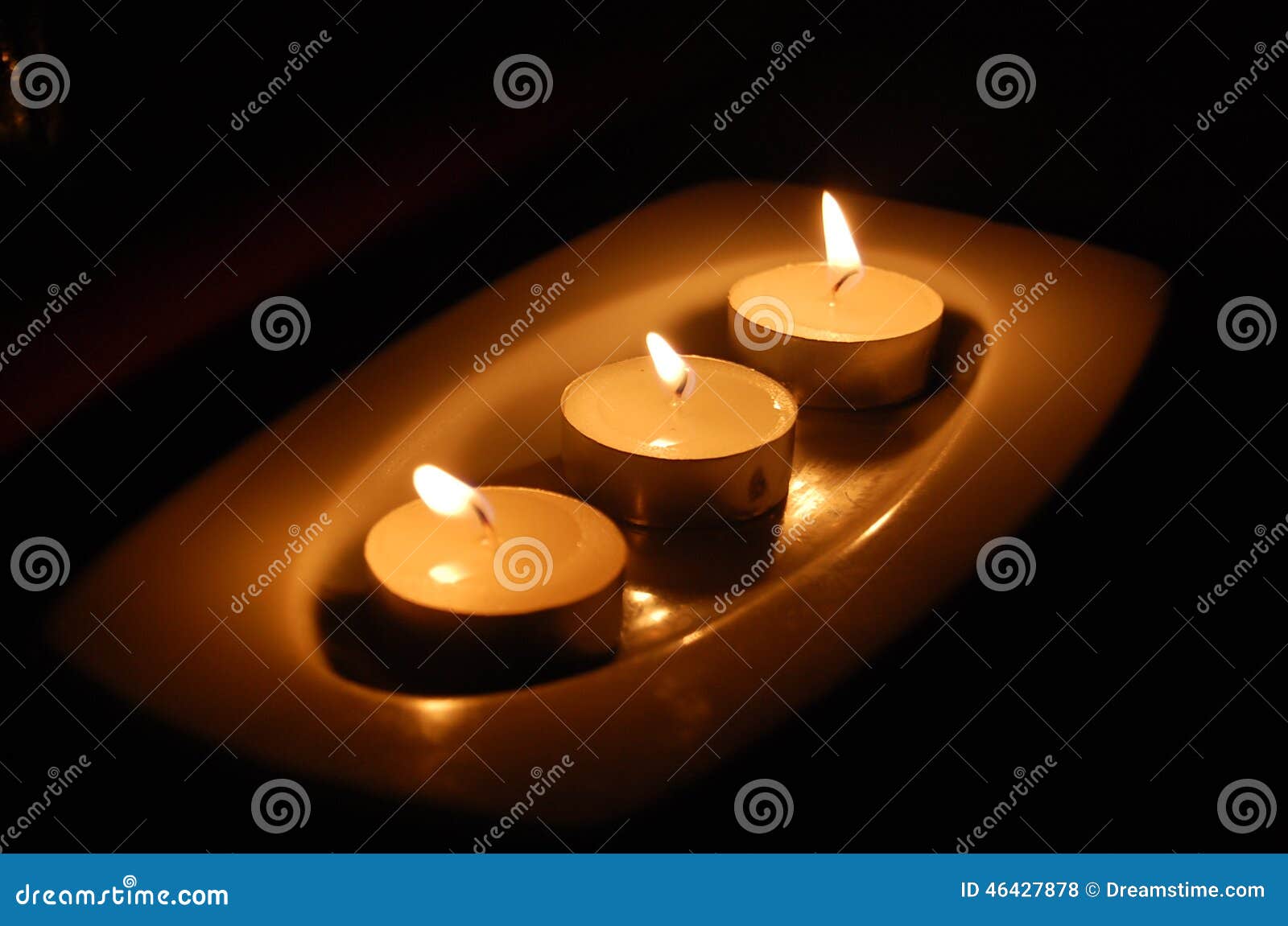 Three candles stock photo. Image of noche, velas, candles - 46427878