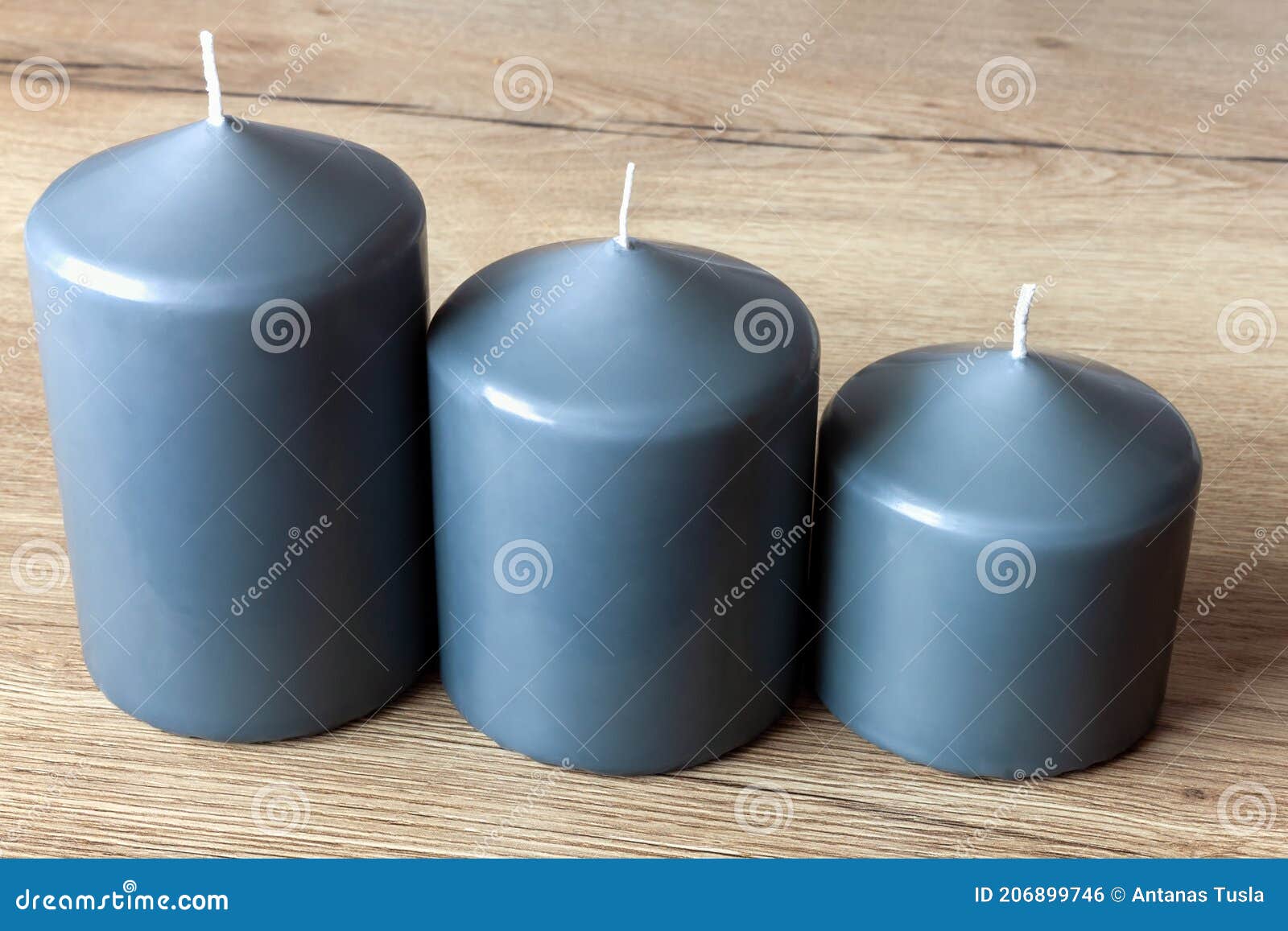 Three candles on the table stock photo. Image of tranquility - 206899746