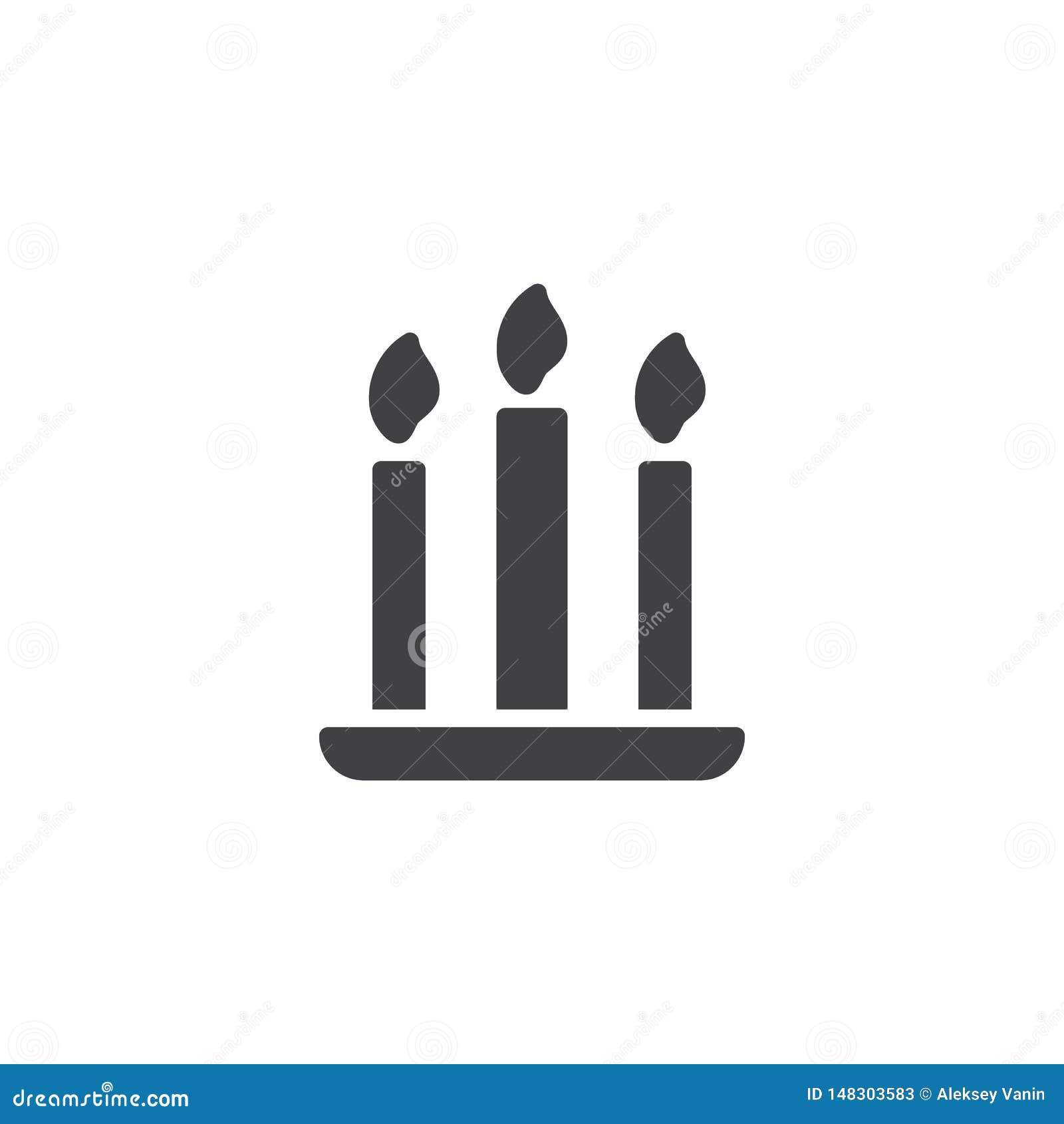 Three candles vector icon stock vector. Illustration of candlestick ...