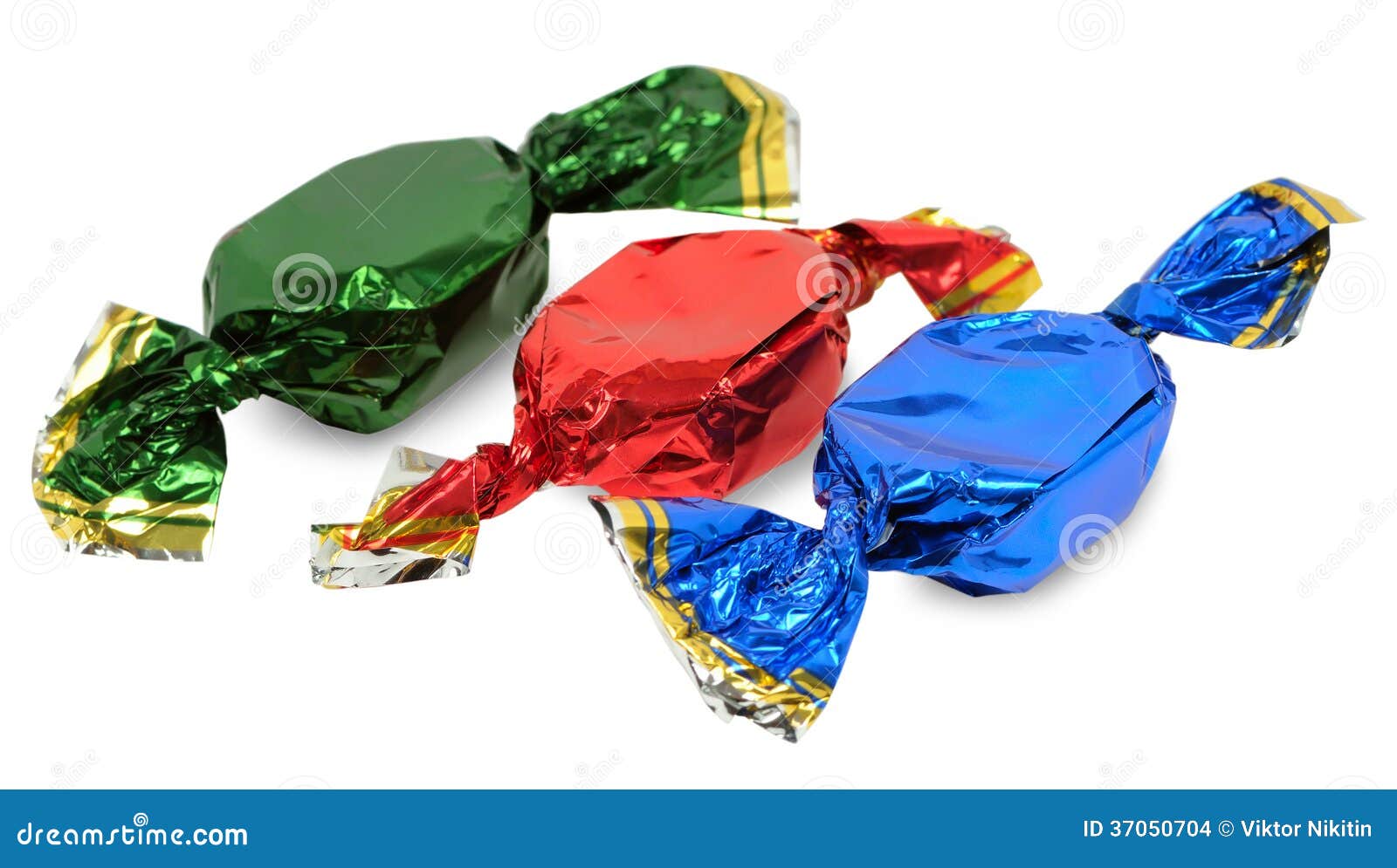 Three Candy on White Background Stock Photo - Image of objects, shiny ...