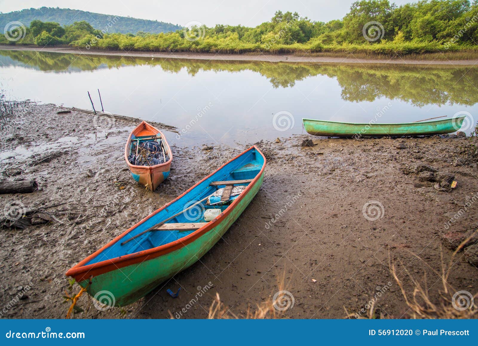 Three canoes stock photo. Image of painted, indian, asia - 56912020