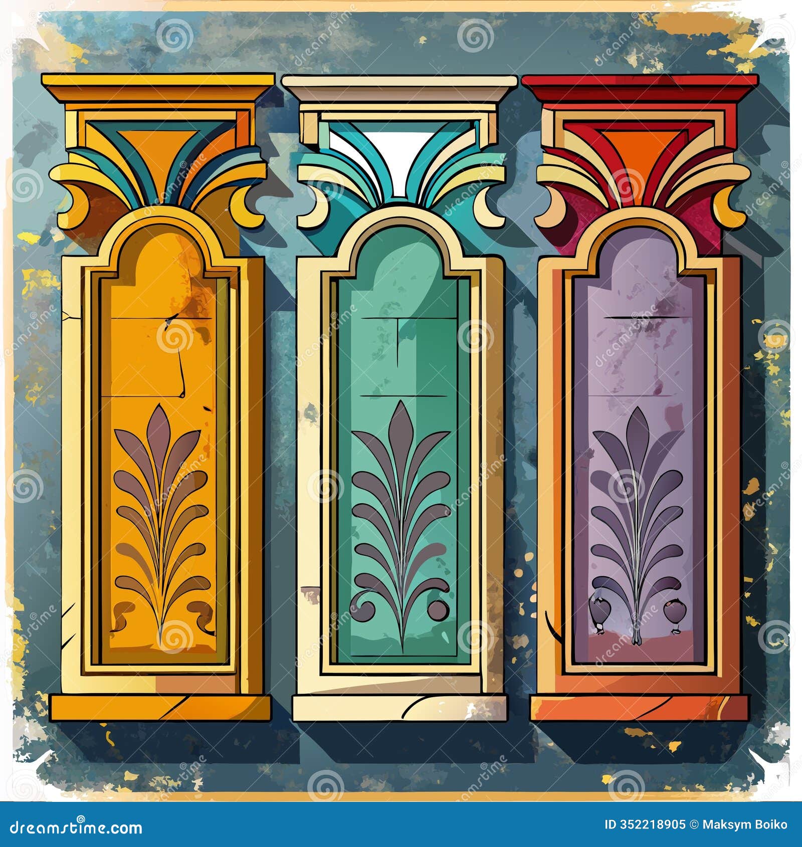 The Three Canvases Feature Volumetric Stucco Molding on a Concrete Wall ...