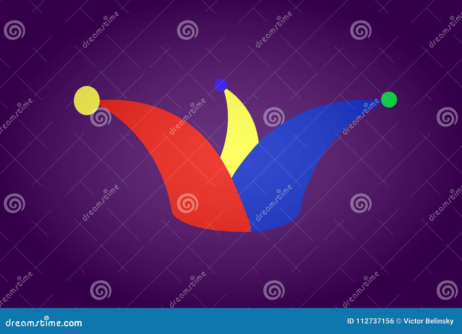 Three Cap Colors. Icon of the Fool, Buffoon Stock Illustration ...