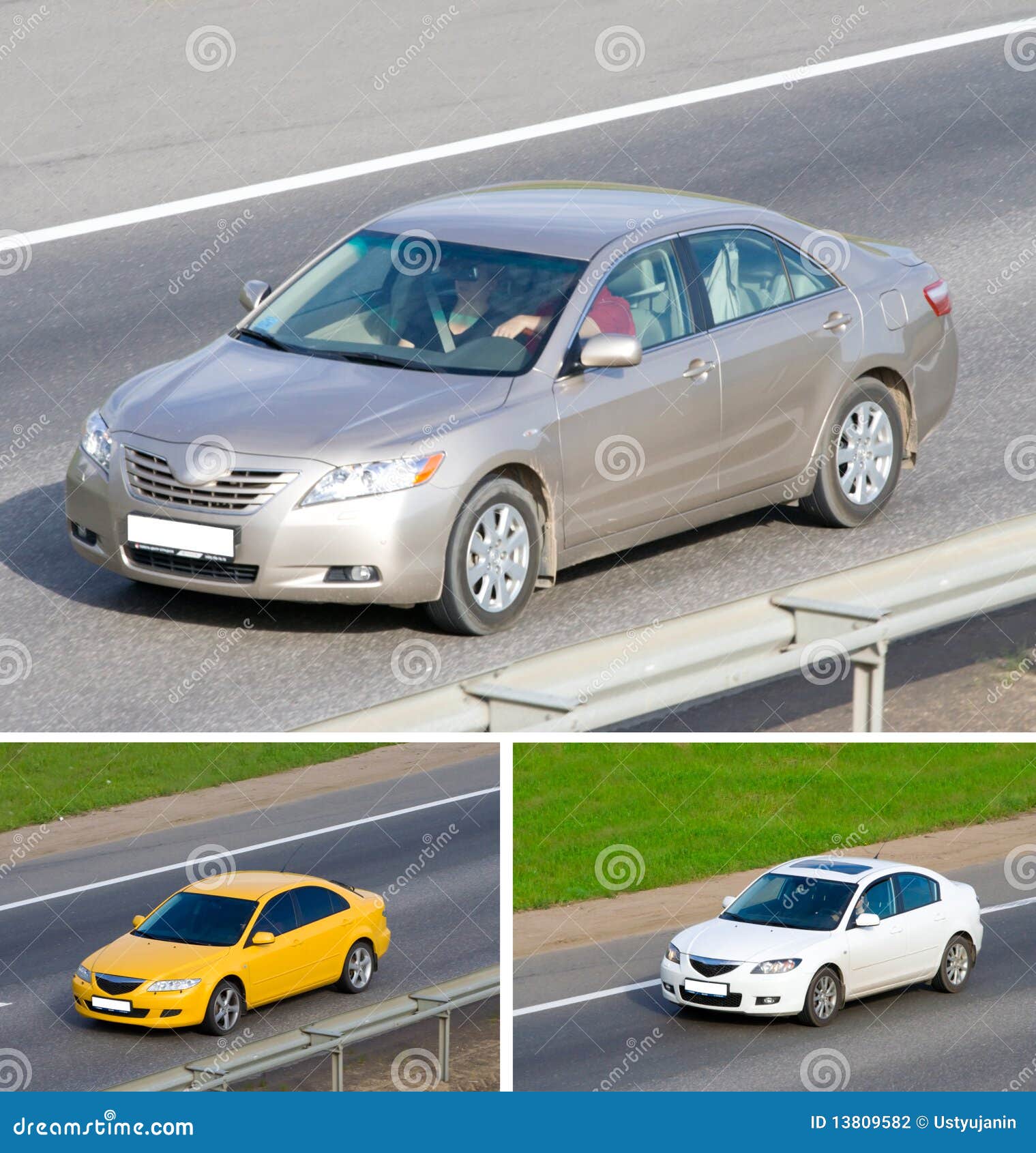 Three car on a road stock photo. Image of summer, drive - 13809582