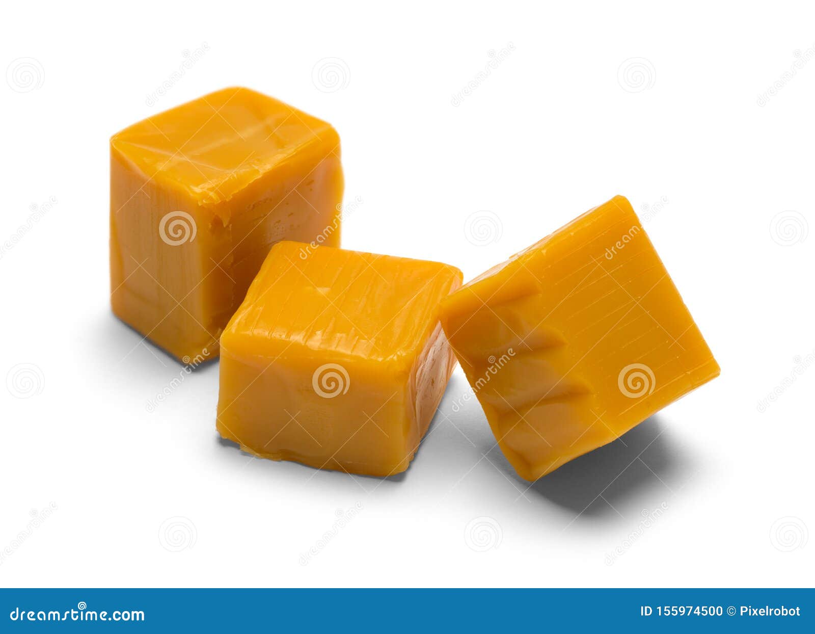 Three Caramel Cubes stock photo. Image of white, open - 155974500