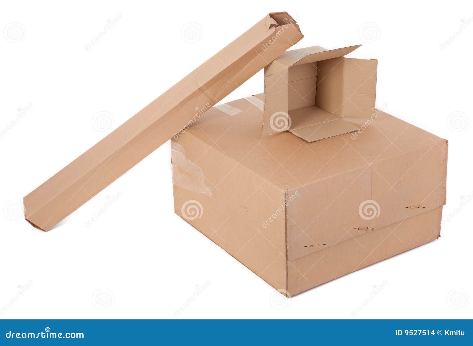 Three cardboard boxes stock photo. Image of parcel, delivery - 9527514