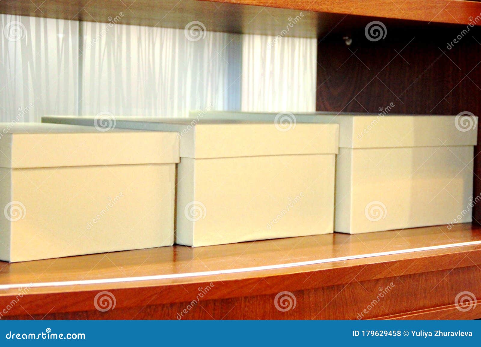 Three Cardboard Boxes. Beige Corrugated Cardboard Boxes. Three Beige ...