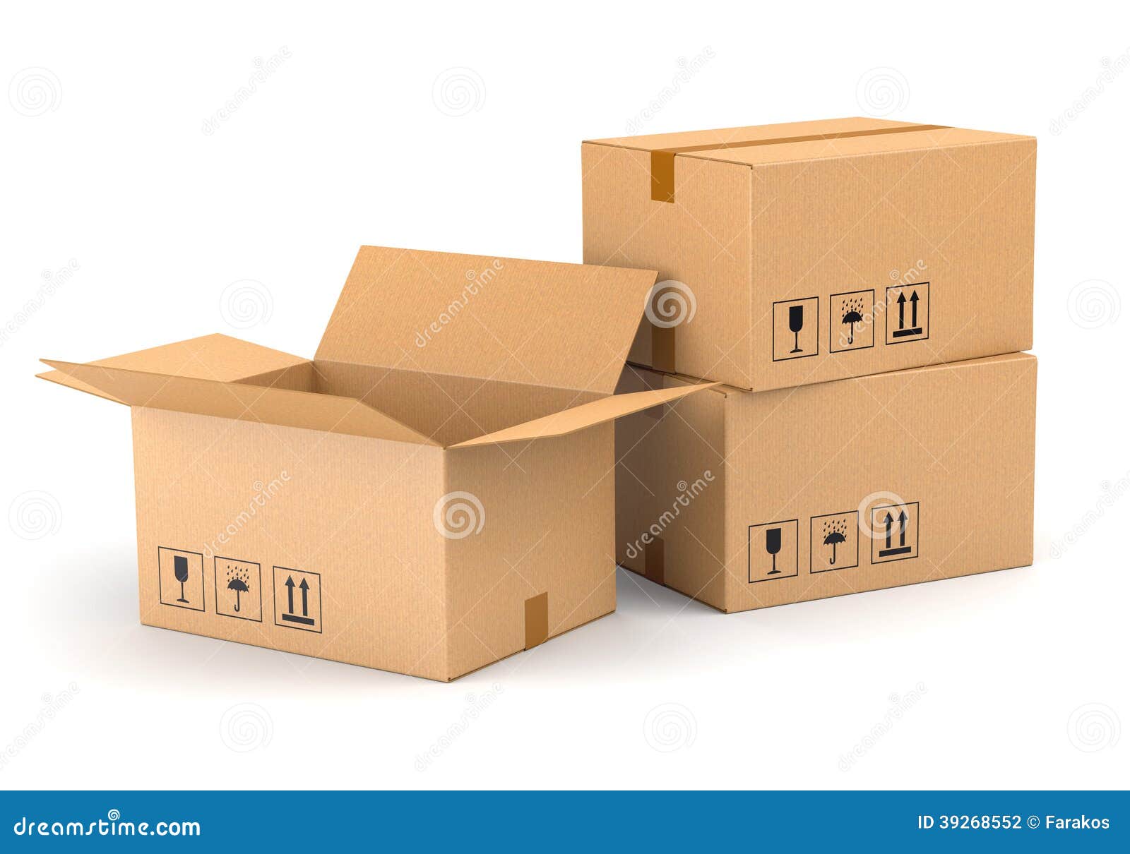 Three cardboard boxes stock photo. Image of environment - 39268552