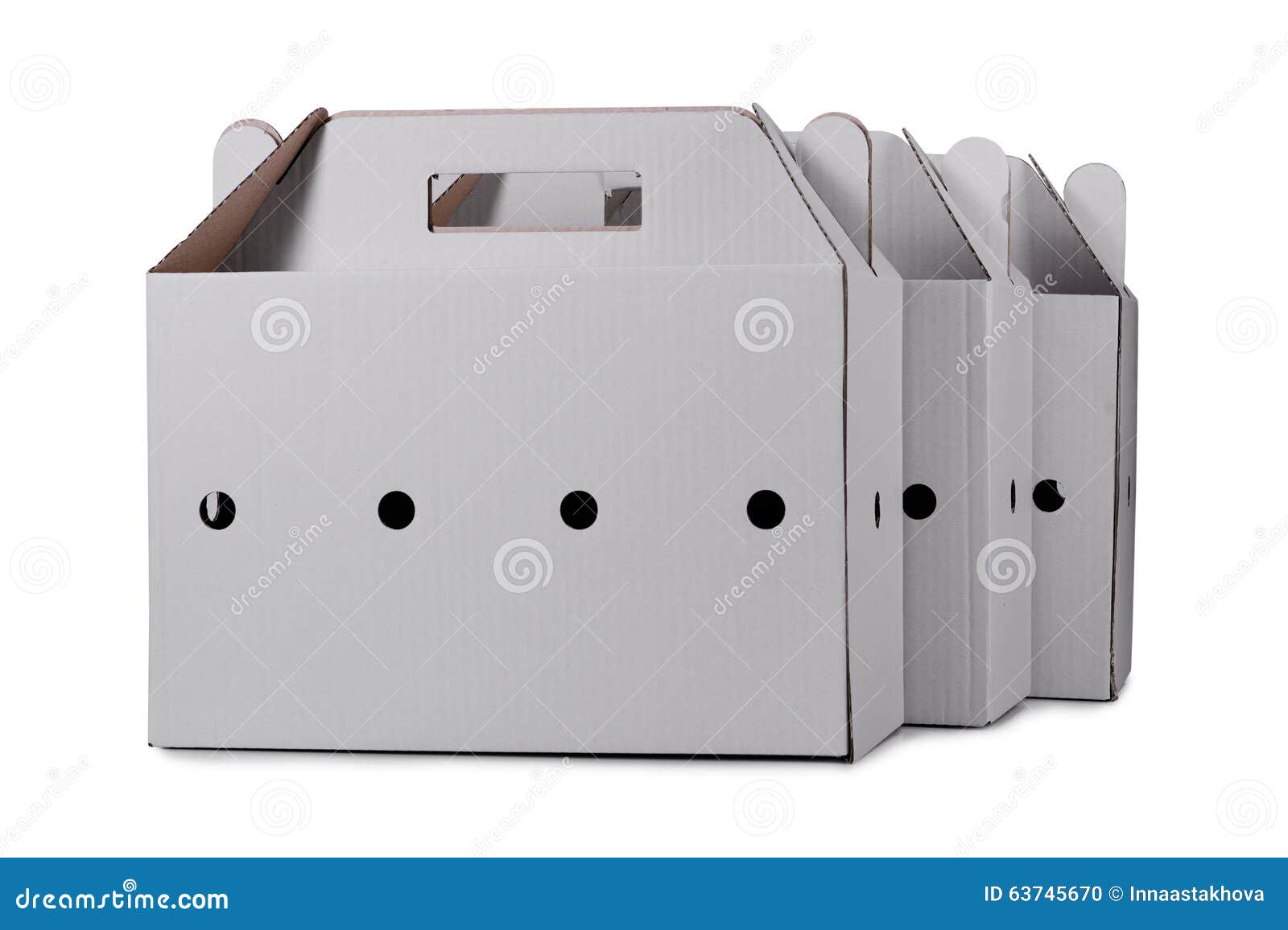 Three Cardboard Boxes Isolated Stock Photo - Image of carton, packaging ...