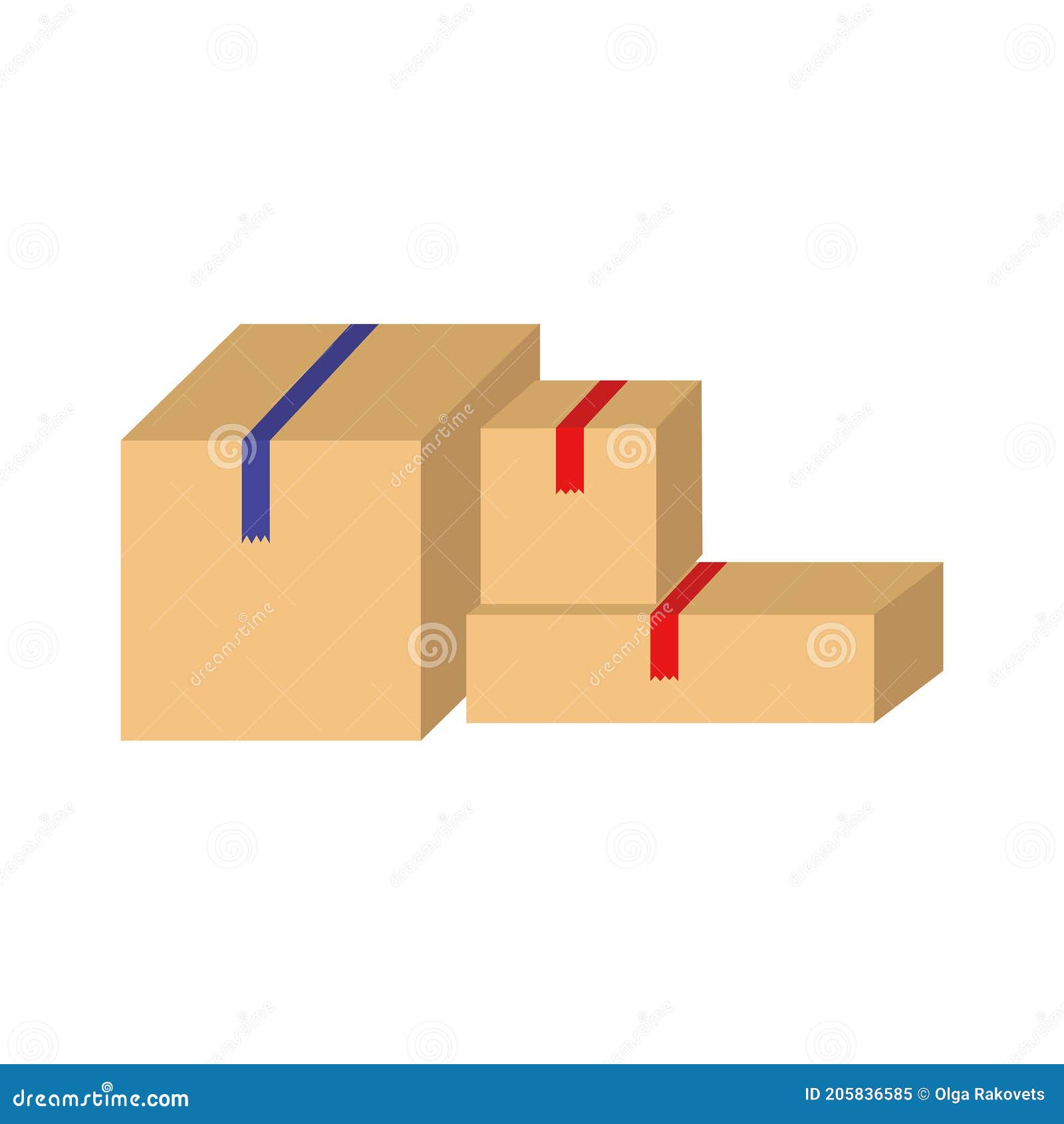 Three Cardboard Boxes Of Various Shapes And Sizes, Storage Of Parcels ...