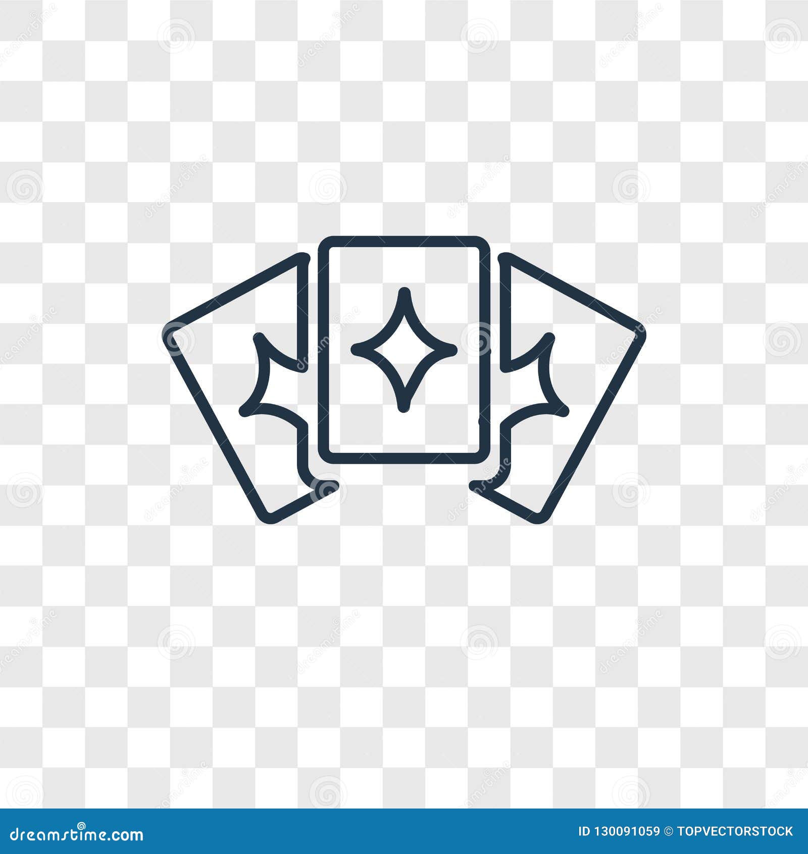 Three Cards Concept Vector Linear Icon Isolated on Transparent B Stock ...