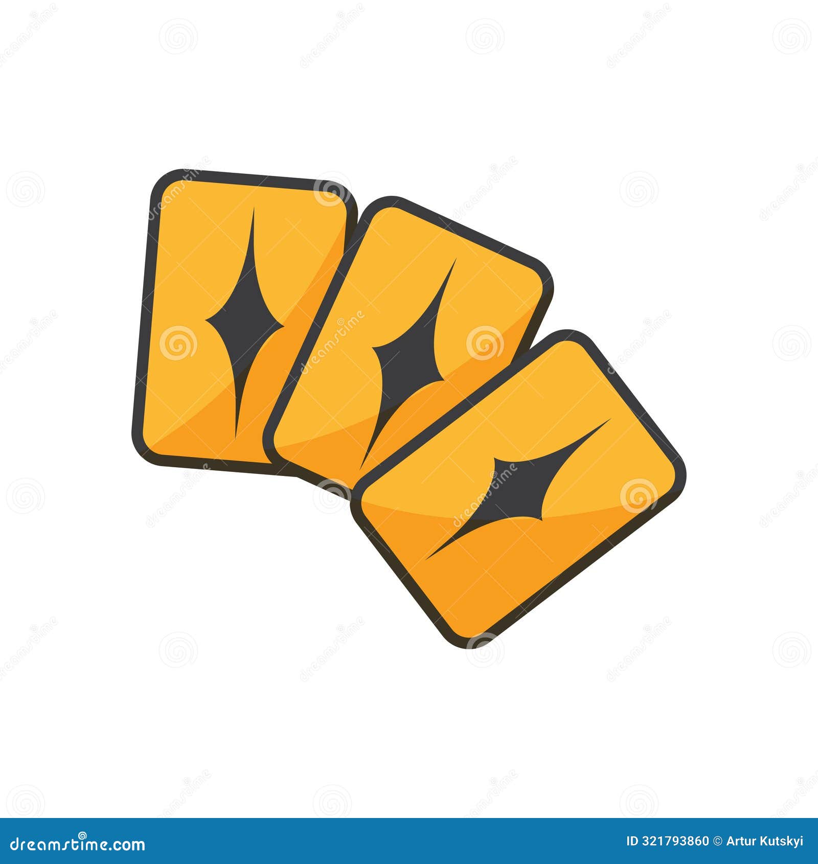 Three Cards from Deck Face Down for Fortune Telling and Games Stock ...