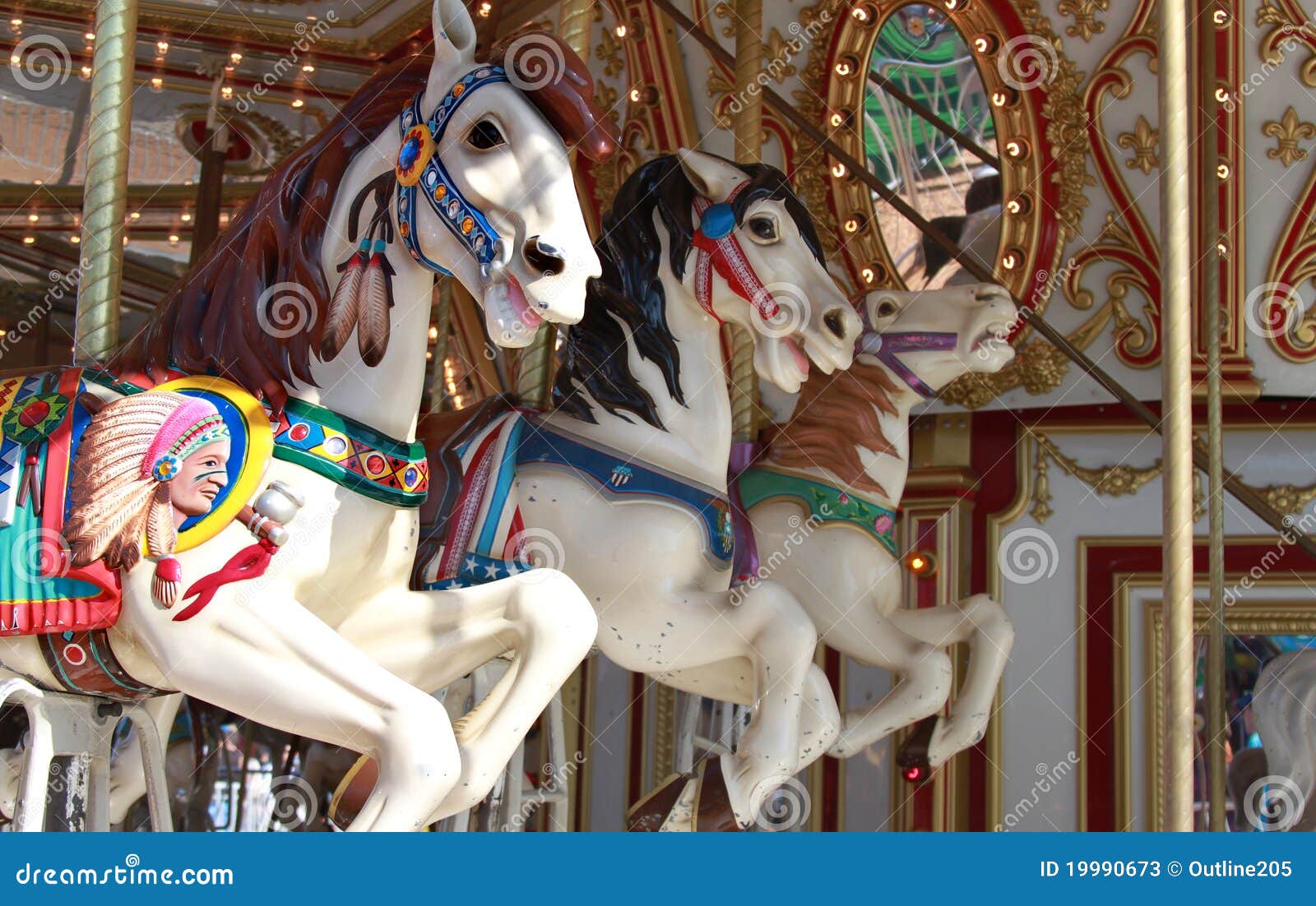 Three Carousel Horses Stock Photography | CartoonDealer.com #57291200