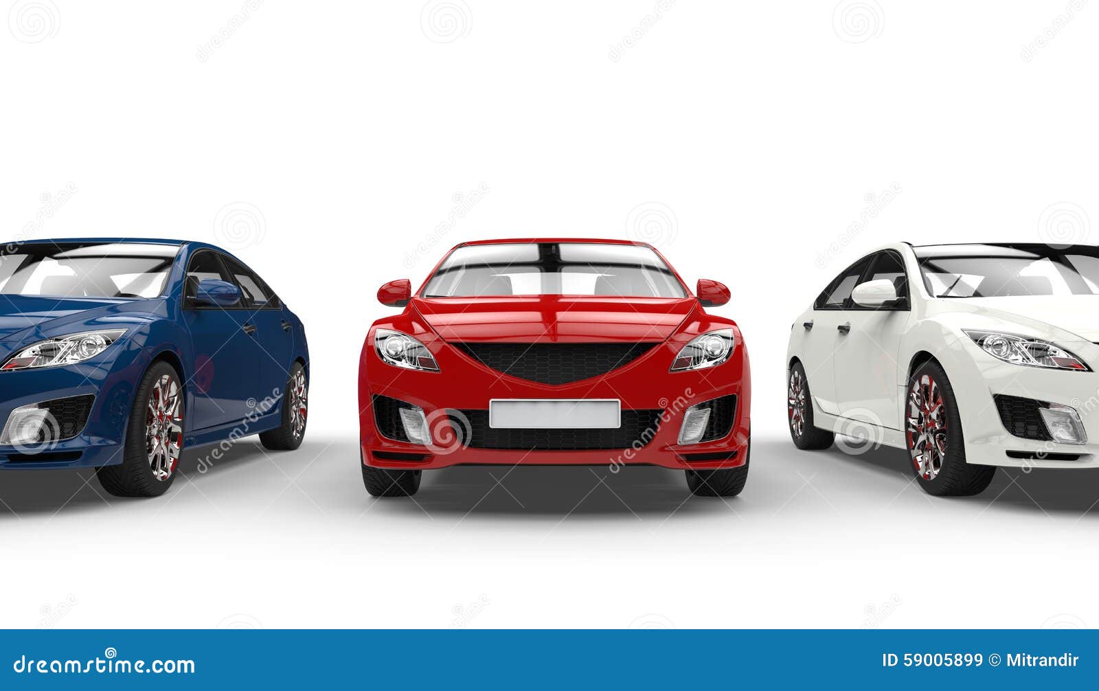Three Cars Front View stock illustration. Illustration of modern - 59005899