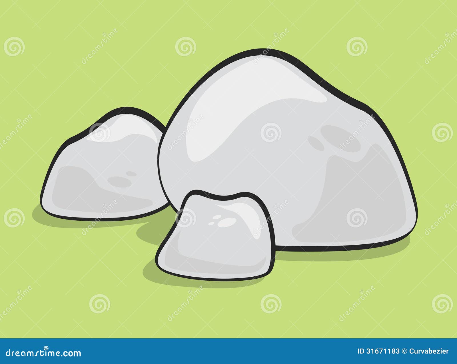 Three cartoon rocks stock illustration. Illustration of stone - 31671183