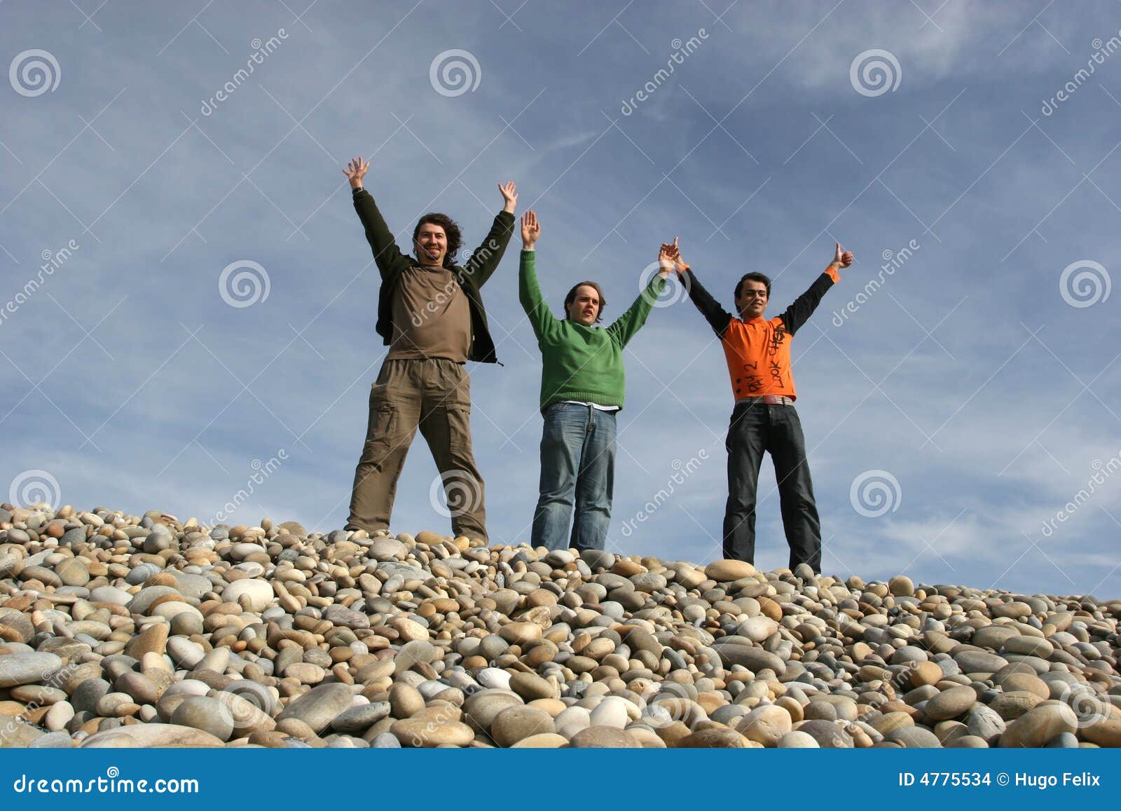 Three Casual Young Men at the Beach Stock Photo - Image of together ...