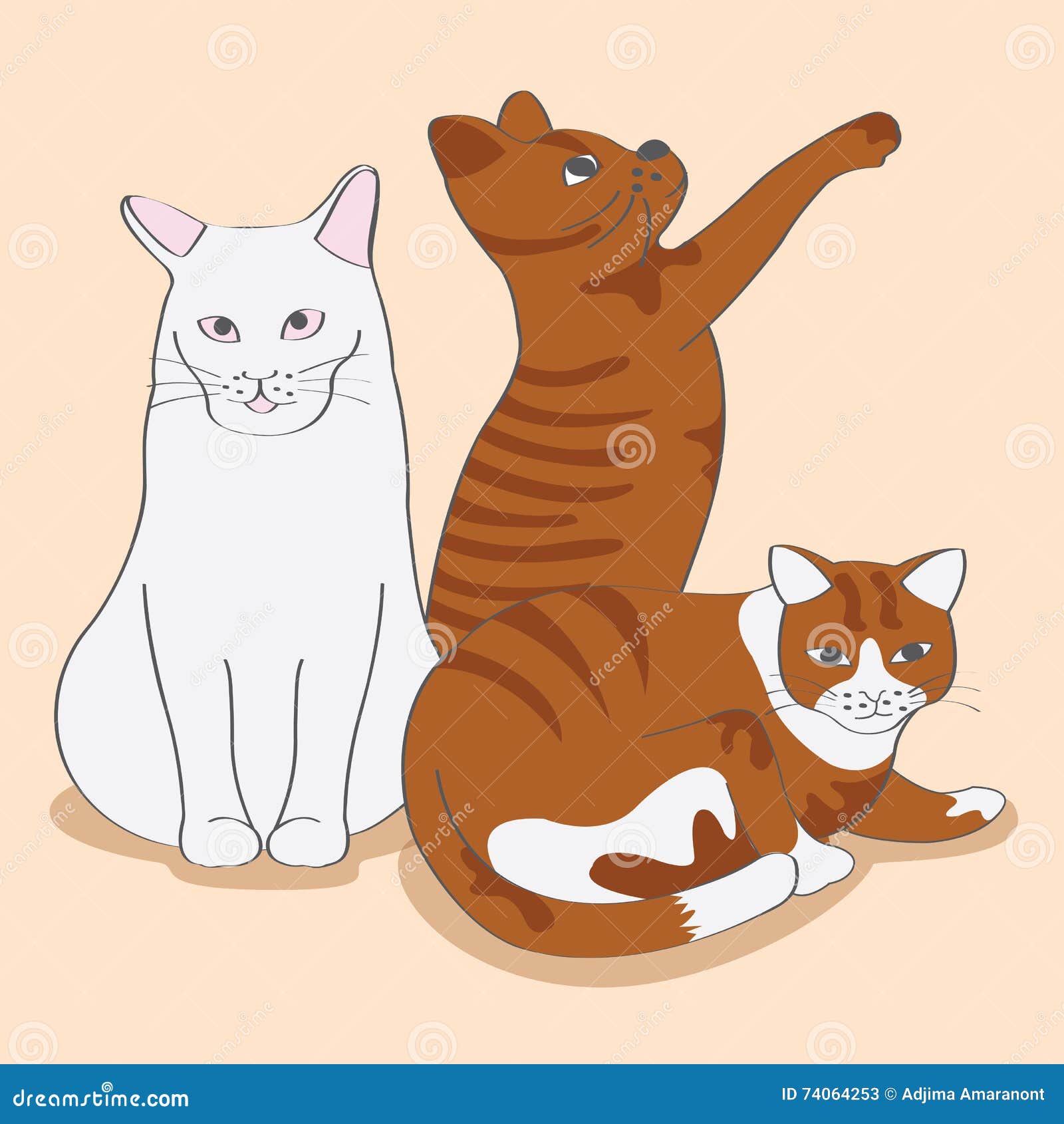 Cute Cat Gang With Hand Drawn Cartoon | CartoonDealer.com #124085305