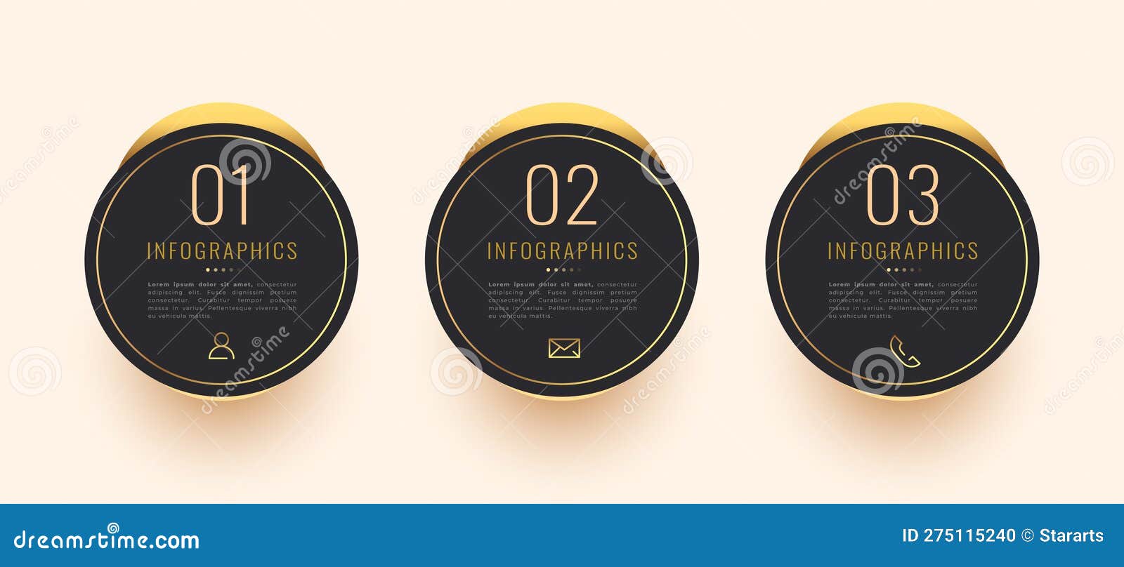 Three Category Options Infographic Banner for Premium Presentation ...