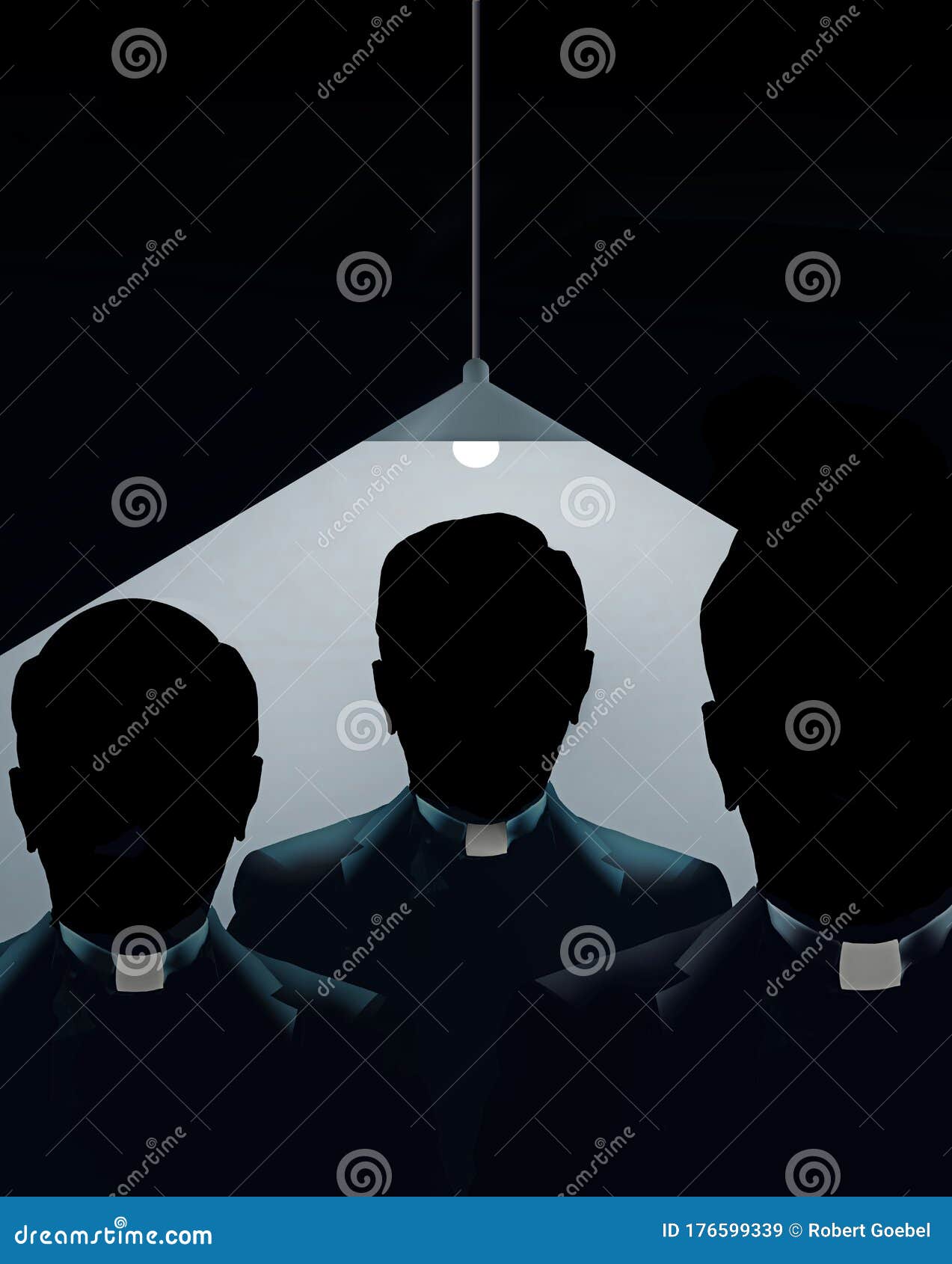 Three Priests In Medieval Time Vector Illustration | CartoonDealer.com ...