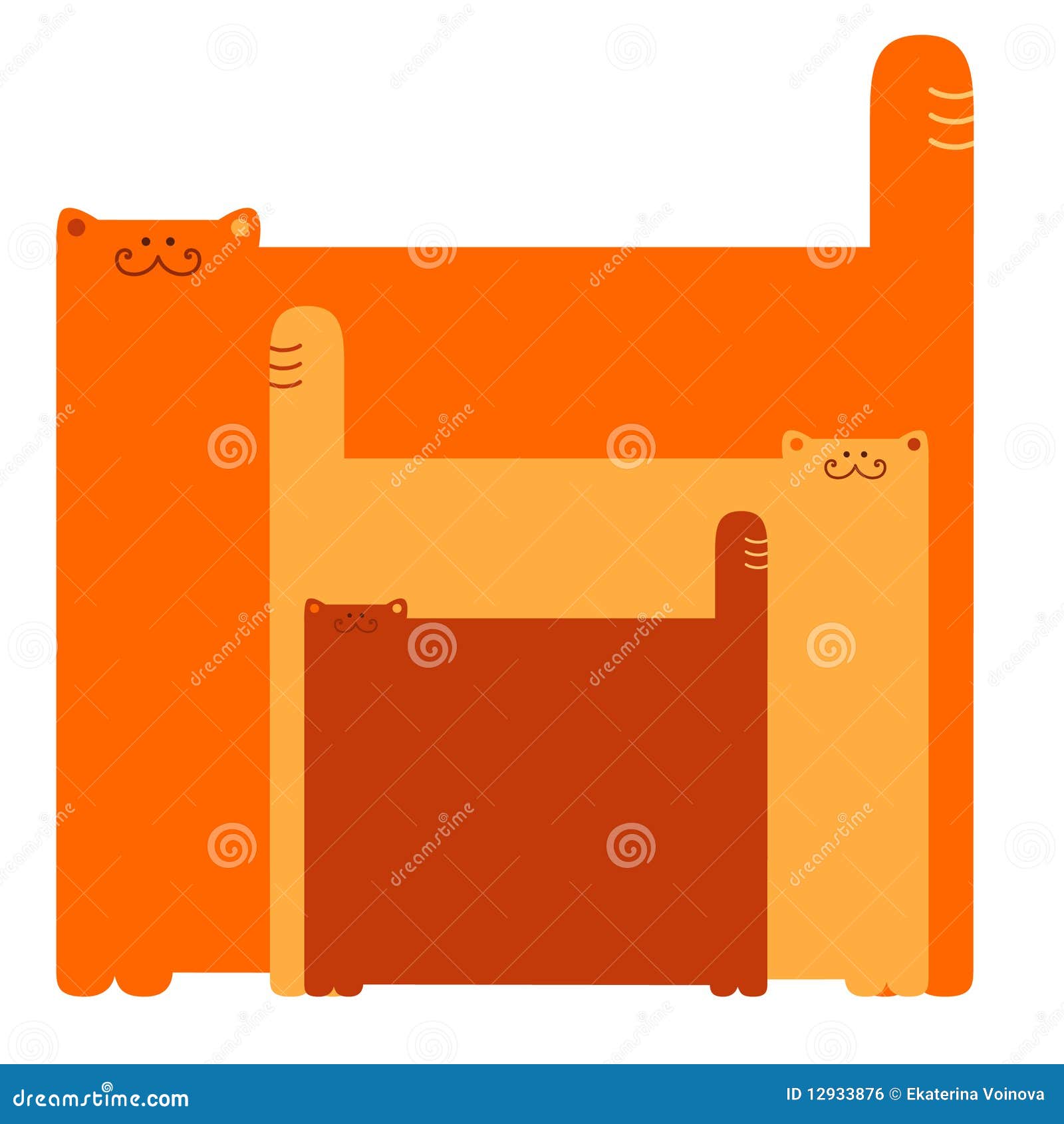 Three cats stock vector. Illustration of pattern, cats - 12933876