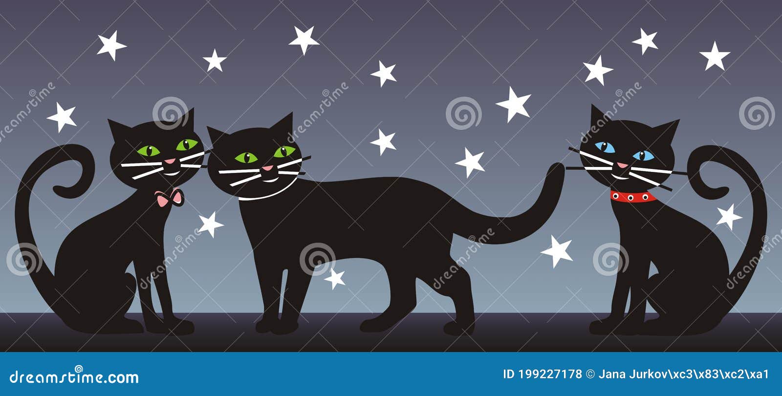 Three Cats Logo Design Concept. Cute Feline Symbol In Cartoon Style And ...