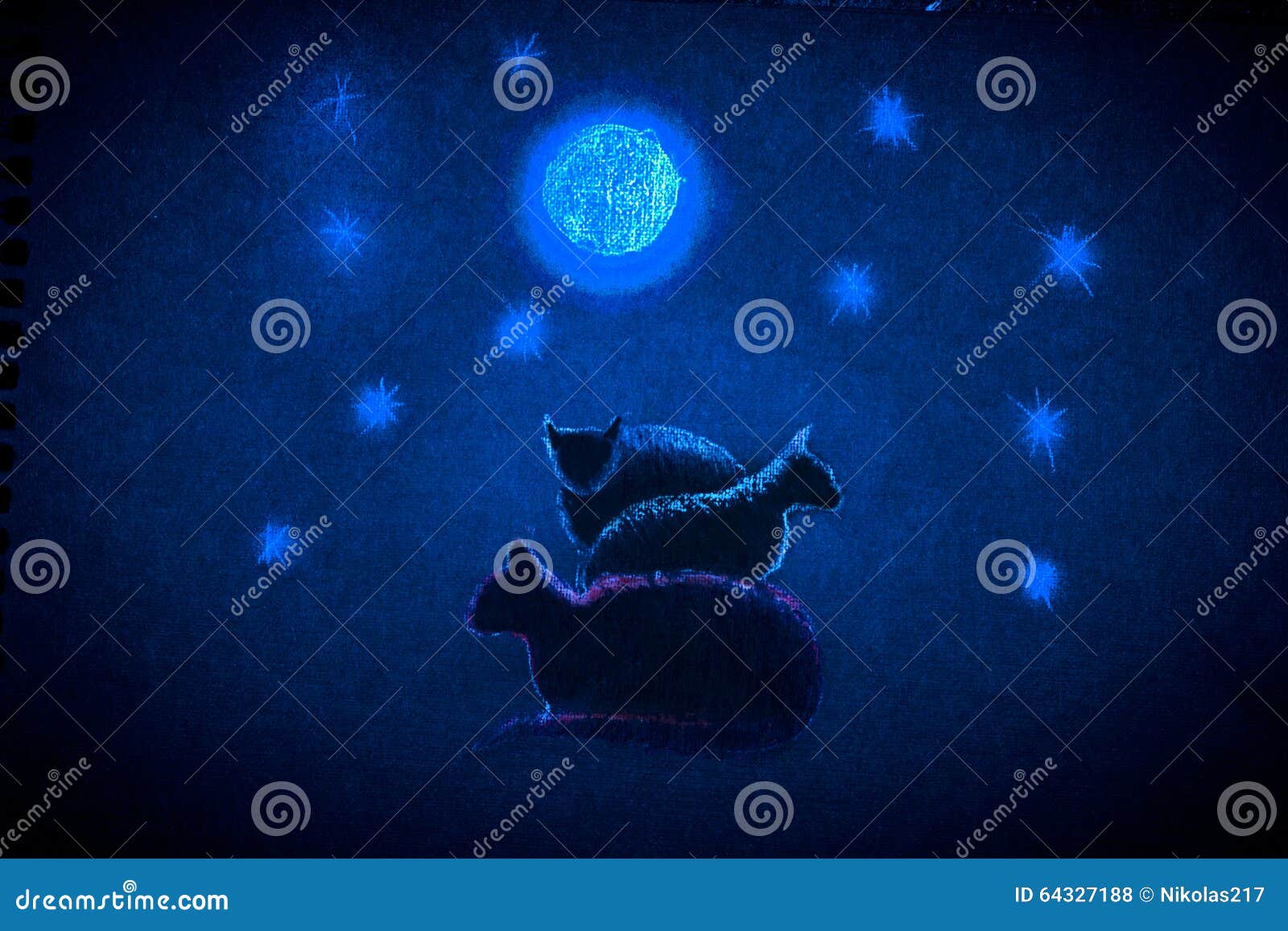 Three cats stock illustration. Illustration of outdoor - 64327188