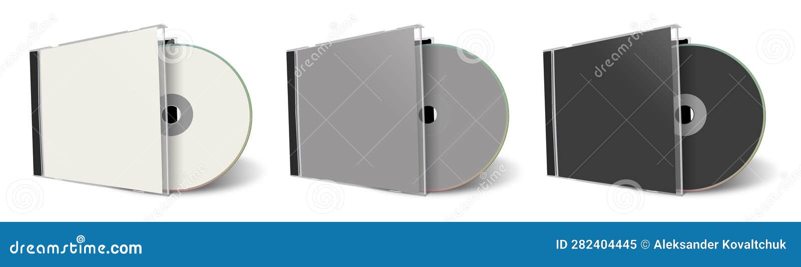 Three CD or DVD Blank Template White, Grey and Black for Presentation ...