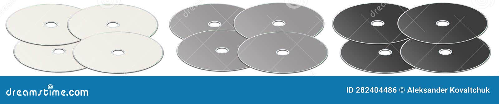 Three CD or DVD Blank Template White, Grey and Black for Presentation ...