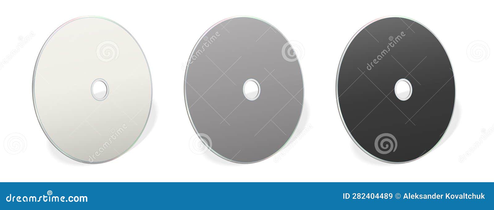 Three CD or DVD Blank Template White, Grey and Black for Presentation ...