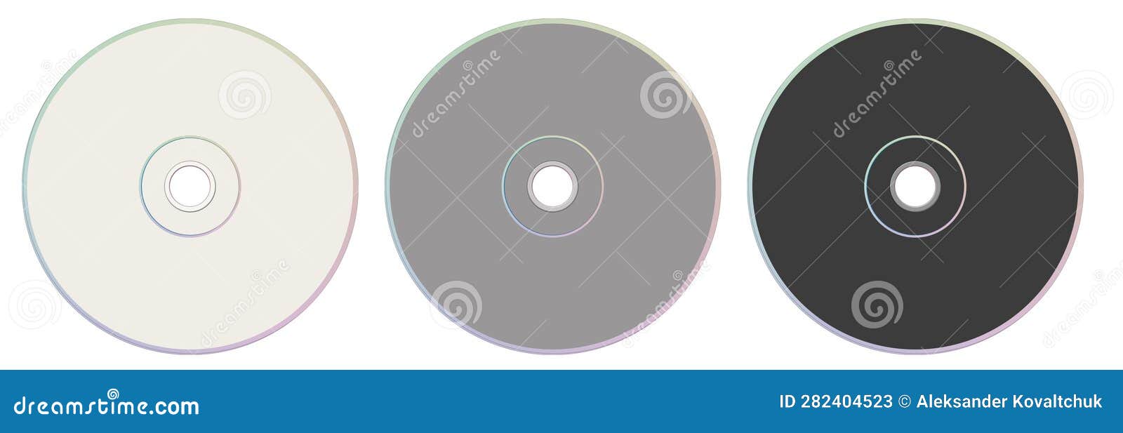 Three CD or DVD Blank Template White, Grey and Black for Presentation ...
