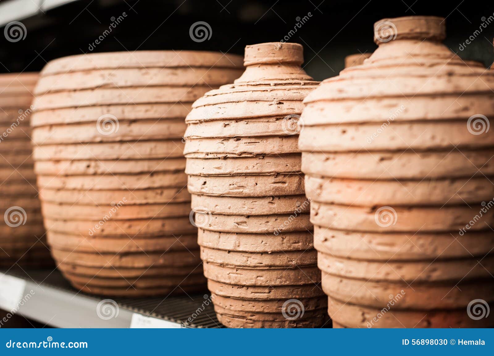 Three ceramic vases stock photo. Image of amphorae, colorful - 56898030