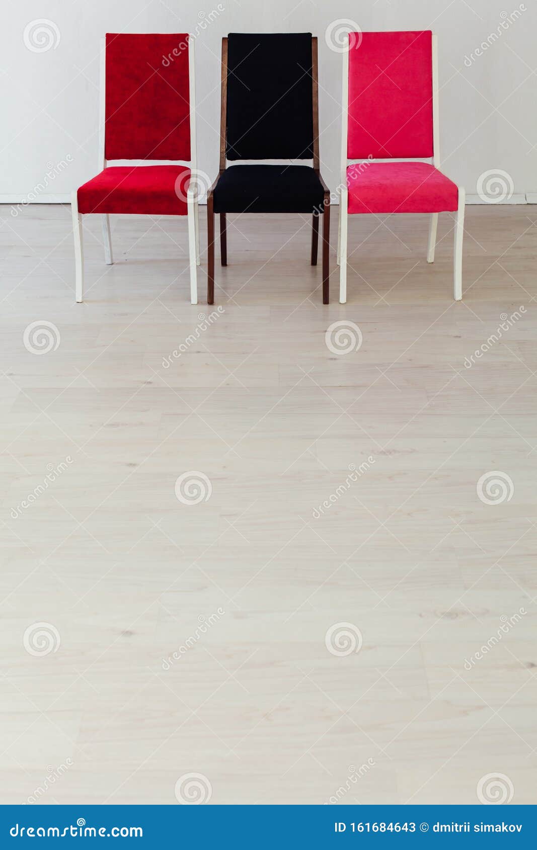 Three Chairs in the Interior of an Empty White Office Stock Image ...
