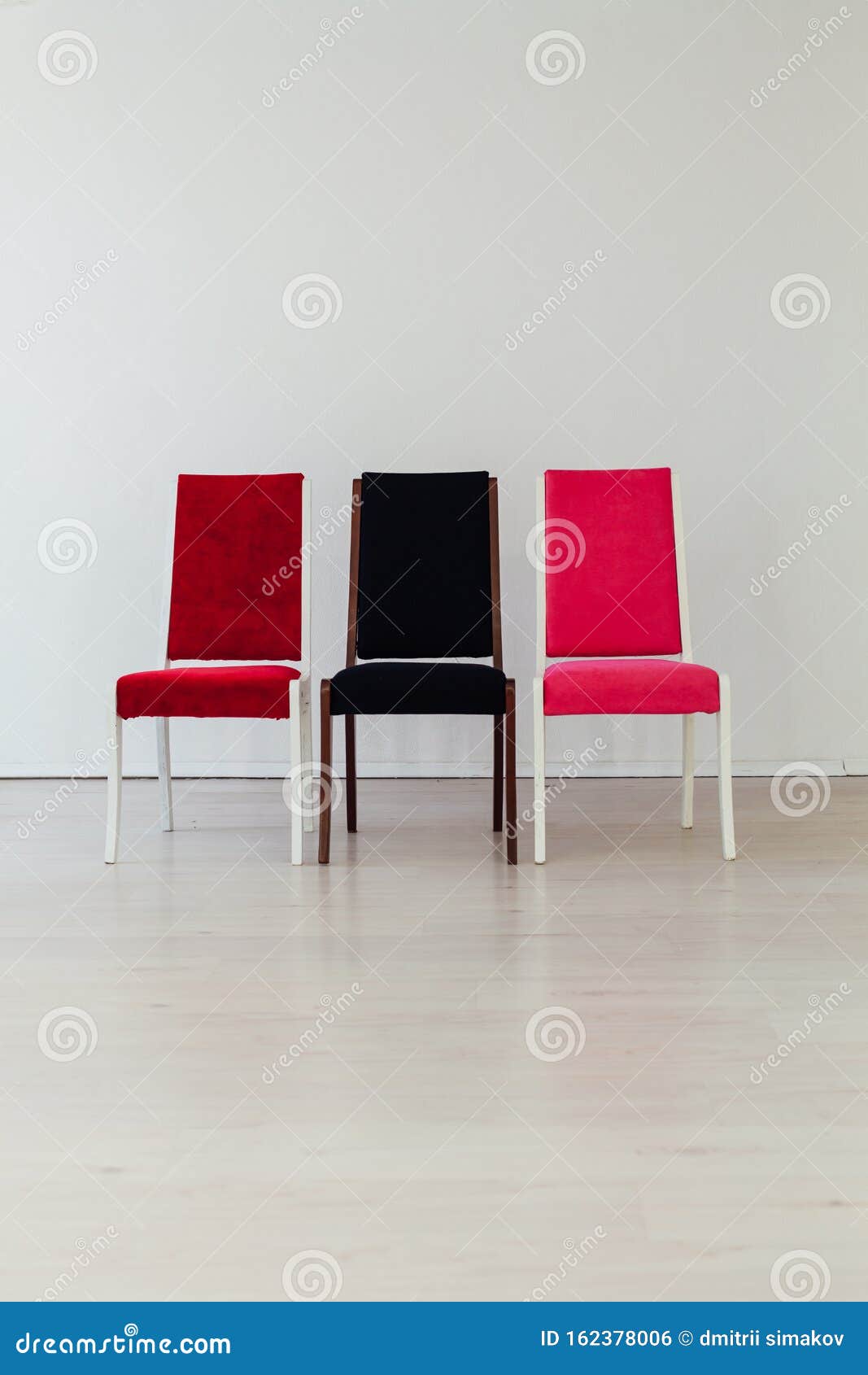 Three Chairs in the Interior of an Empty White Office Stock Photo ...