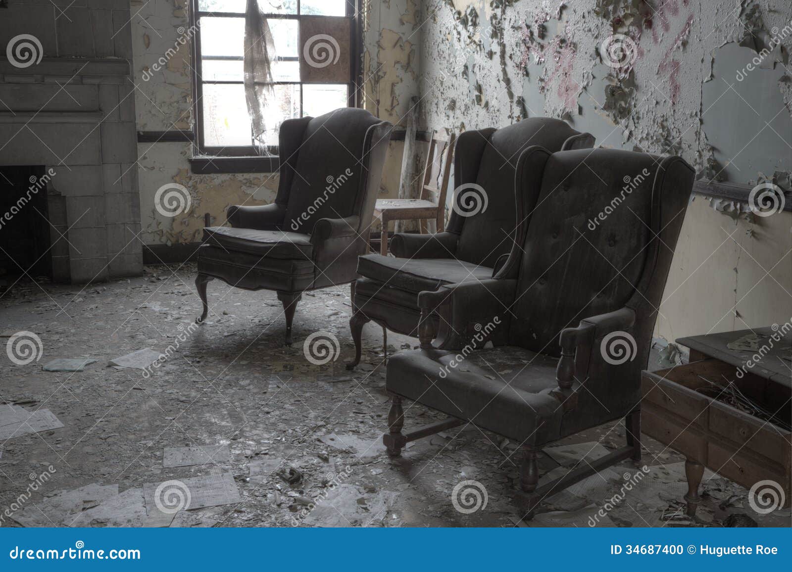 Three chairs stock photo. Image of decayed, concept, abandoned - 34687400