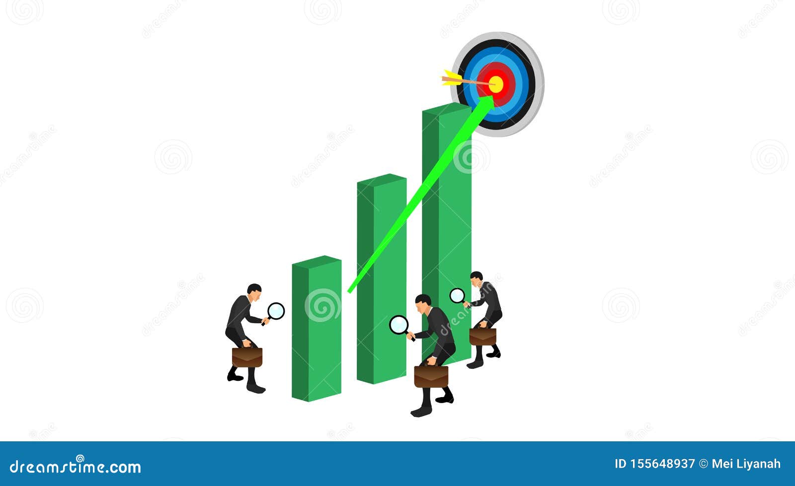 Three Characters Bring the Loop To Check the Green Chart and the Target ...